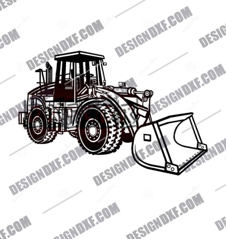 Front Wheel Loader Bulldozer DXF Files - Download Now