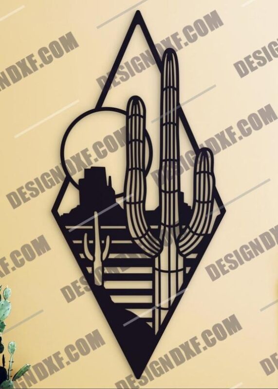 Cactus Metal Wall DXF Files - Download now and enjoy precise cutting
