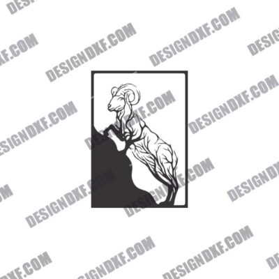 Bighorn Sheep DXF File for CNC Cutting (69 characters)